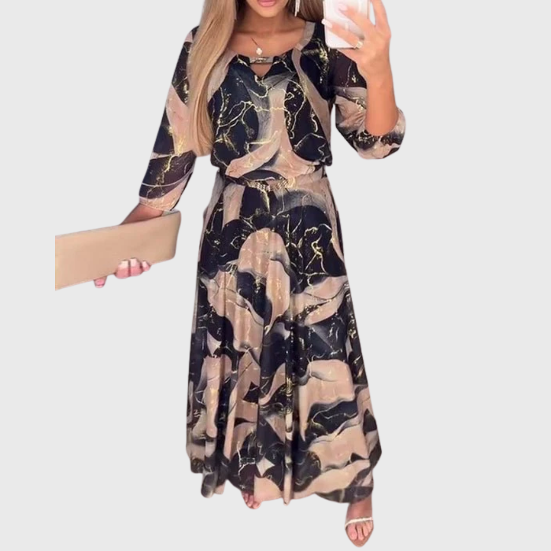 Chavelle | Elegantne mustriline šifoonkleit – Tiina Tallinn