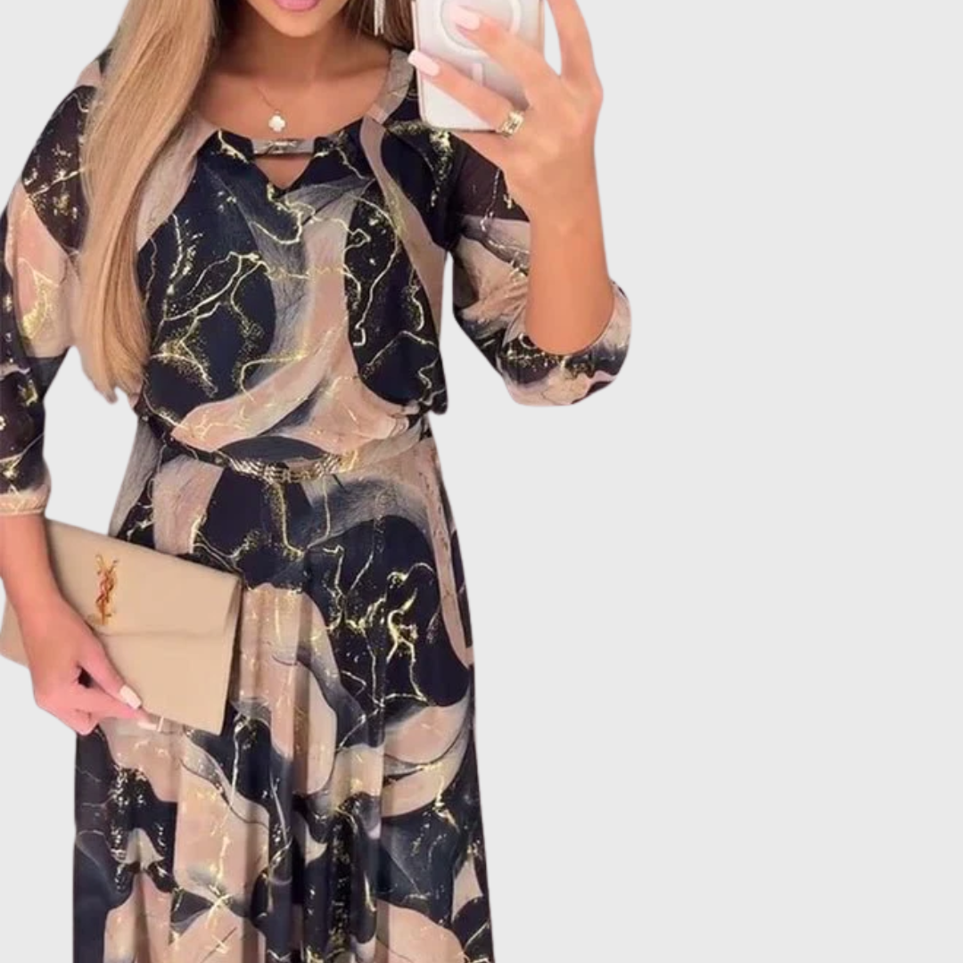 Chavelle | Elegantne mustriline šifoonkleit – Tiina Tallinn